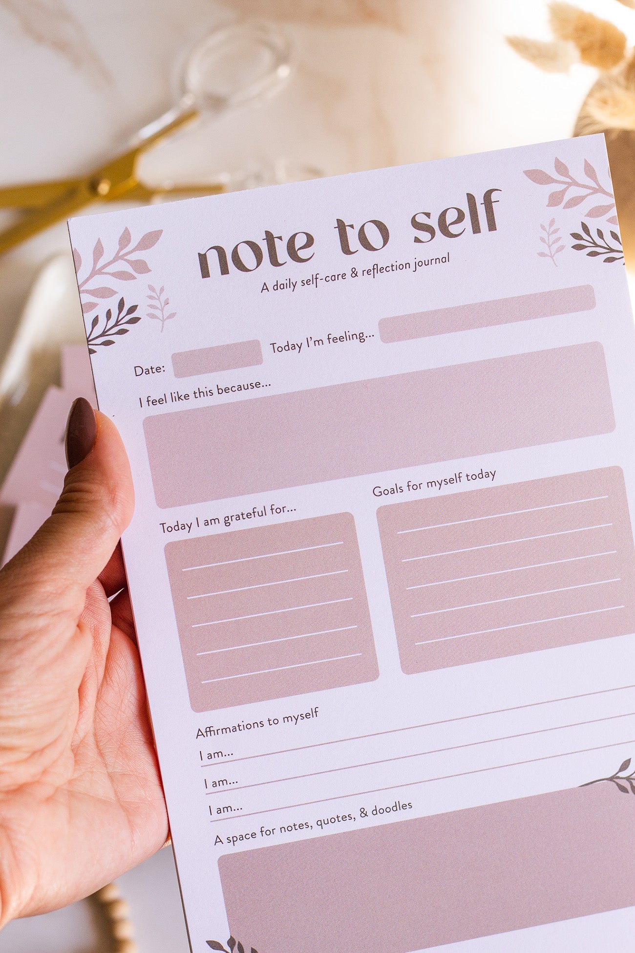 Note to Self Journal Notepad – The Print Pantry