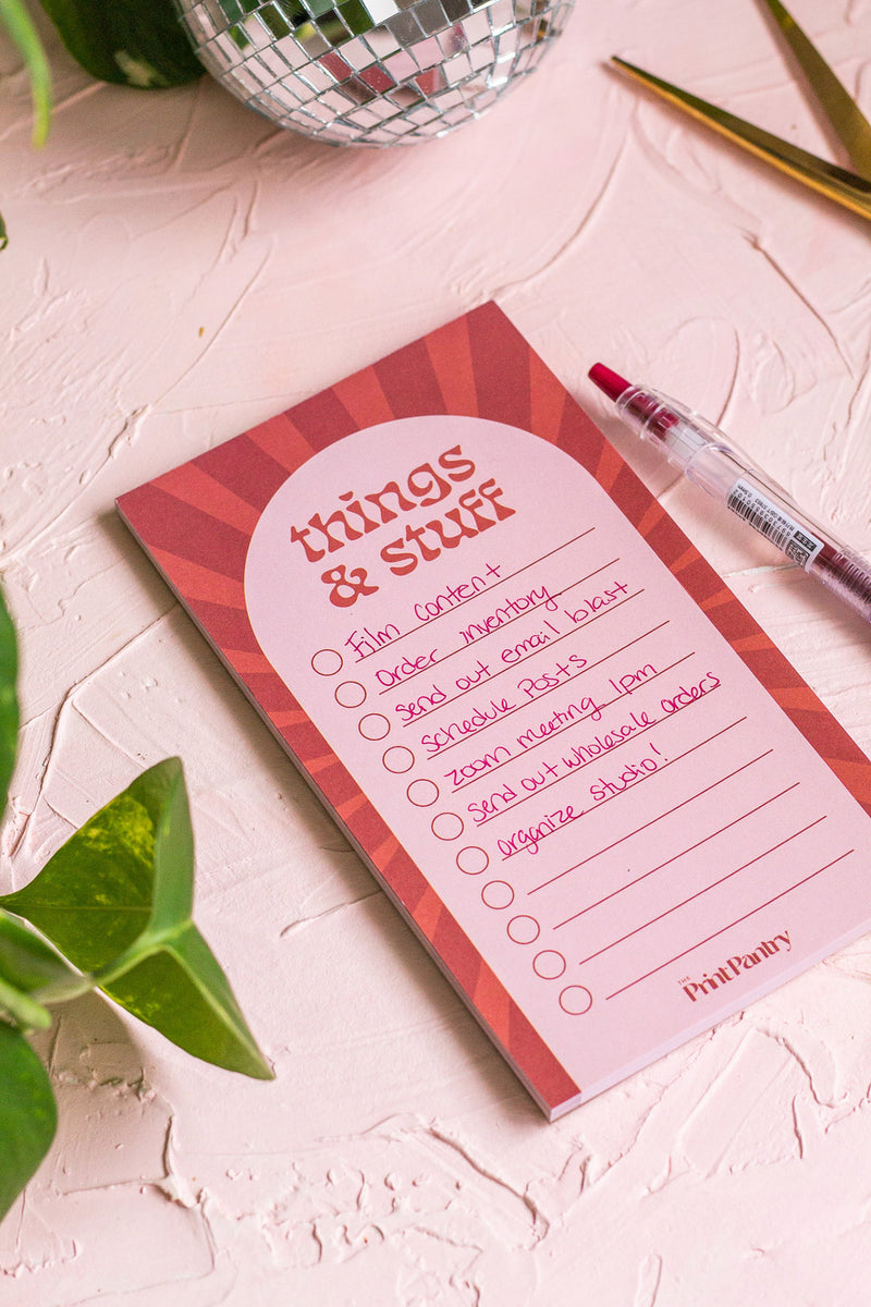 Things & Stuff Notepad – The Print Pantry